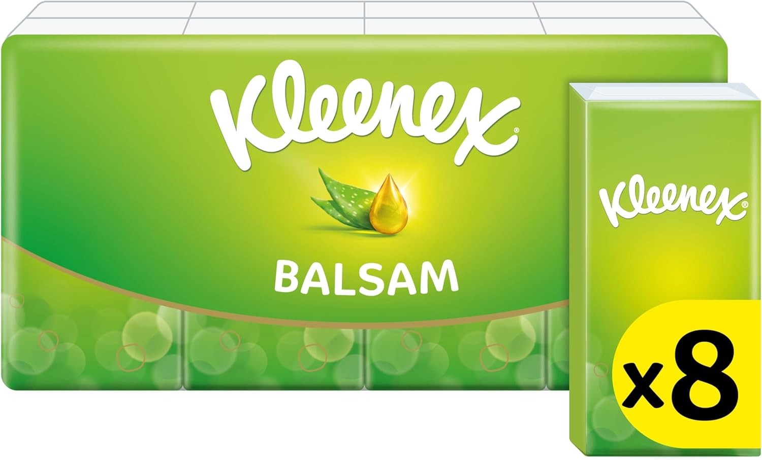 Kleenex Balsam Pocket Tissues, 8 Pocket Packs of Travel Tissues ...