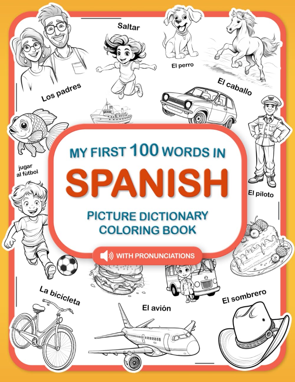 Amazon.com: My First 100 Words in Spanish Picture Dictionary Coloring ...