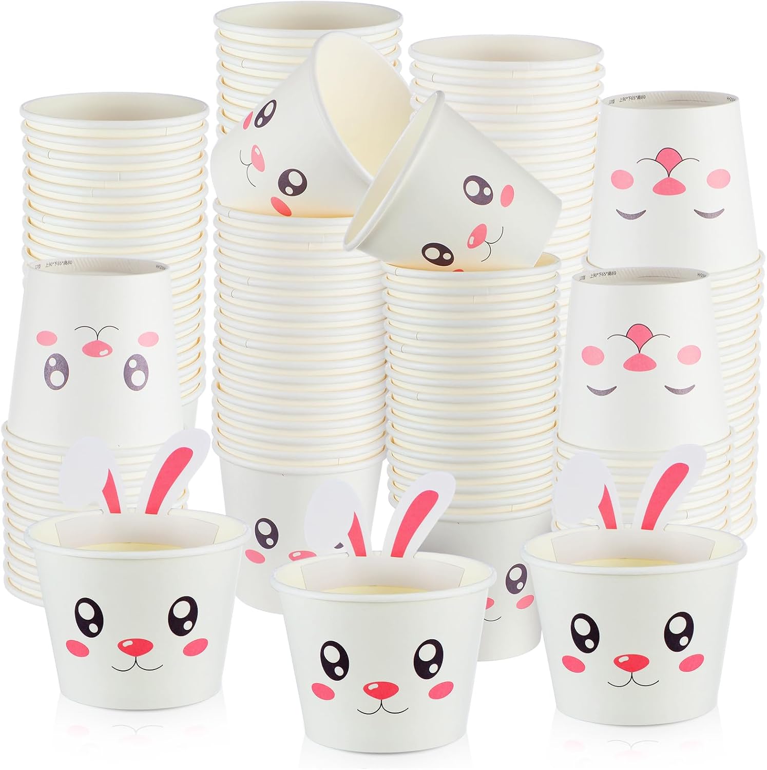 Amazon.com: Tioncy 100 Pcs Easter Bunny Treat Snack Cups Bulk 10oz ...