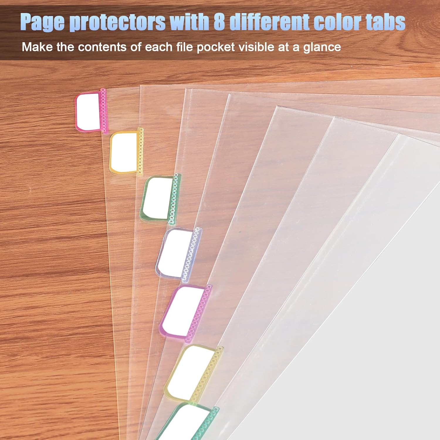 Juego de 24 protectores de hojas transparentes para carpetas de 3 ...