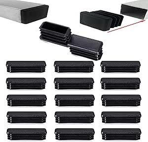 Zaky 50mm x 20mm Rectangle Plastic Plugs Tubing End Caps Black for ...