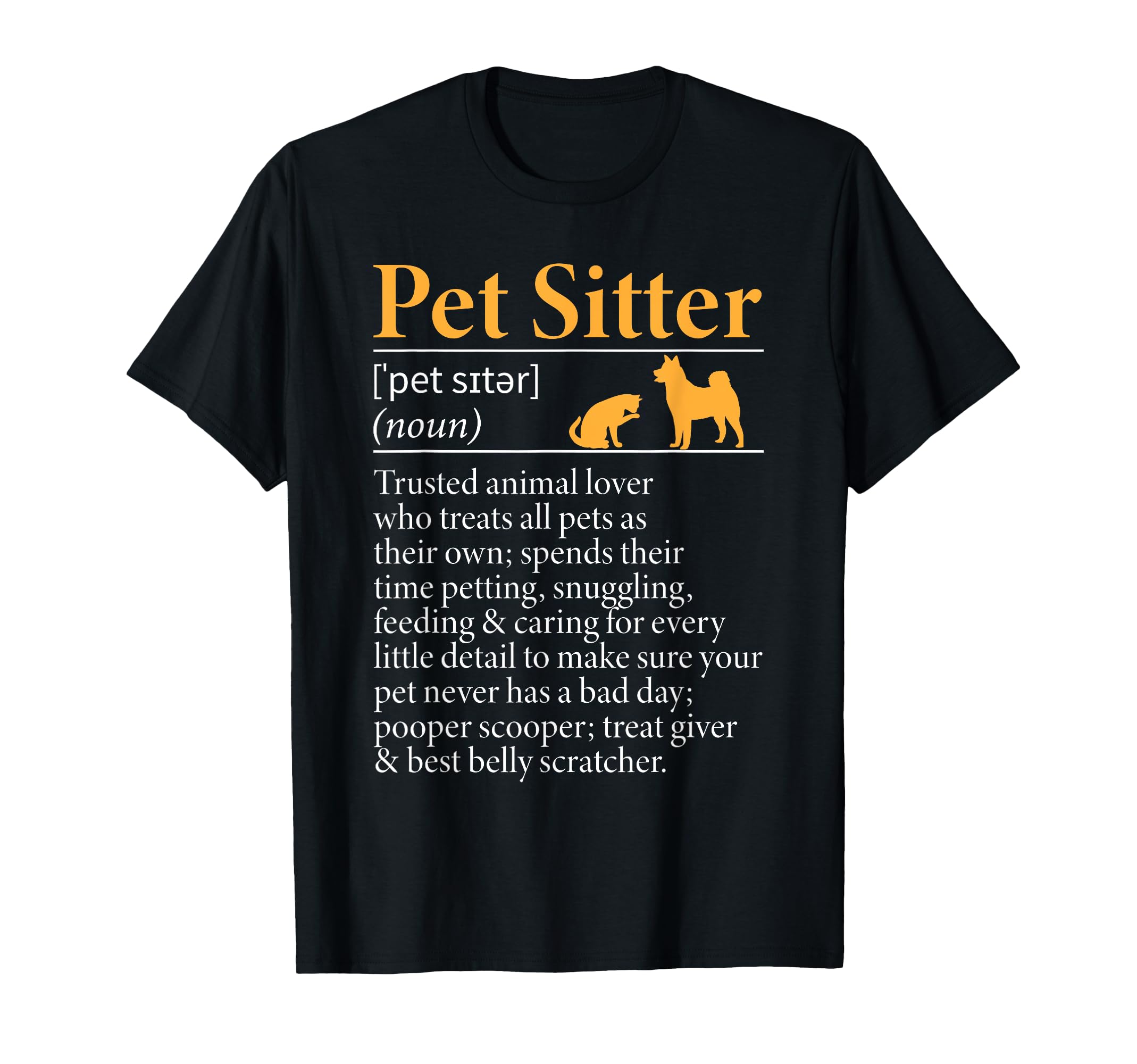 Amazon.com: Pet Sitter Definition Pet Sitter Pet Sitting T-Shirt ...