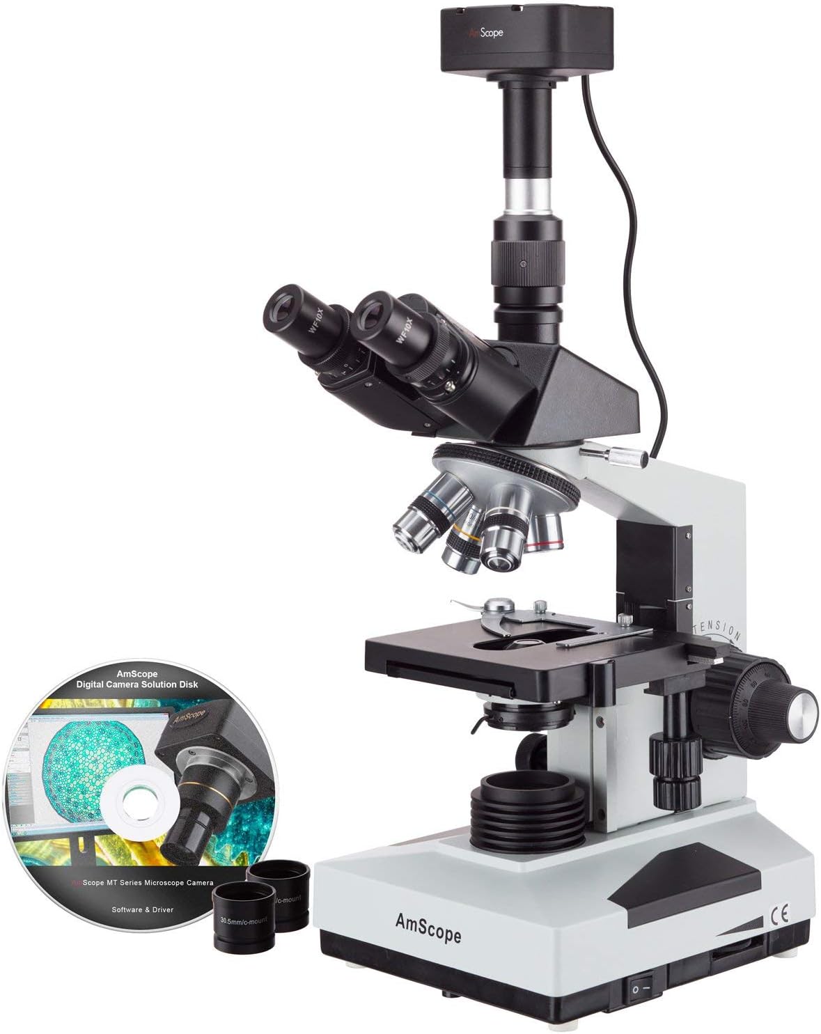 Amazon.com: AmScope T490B-5MT Digital Compound Trinocular Microscope ...