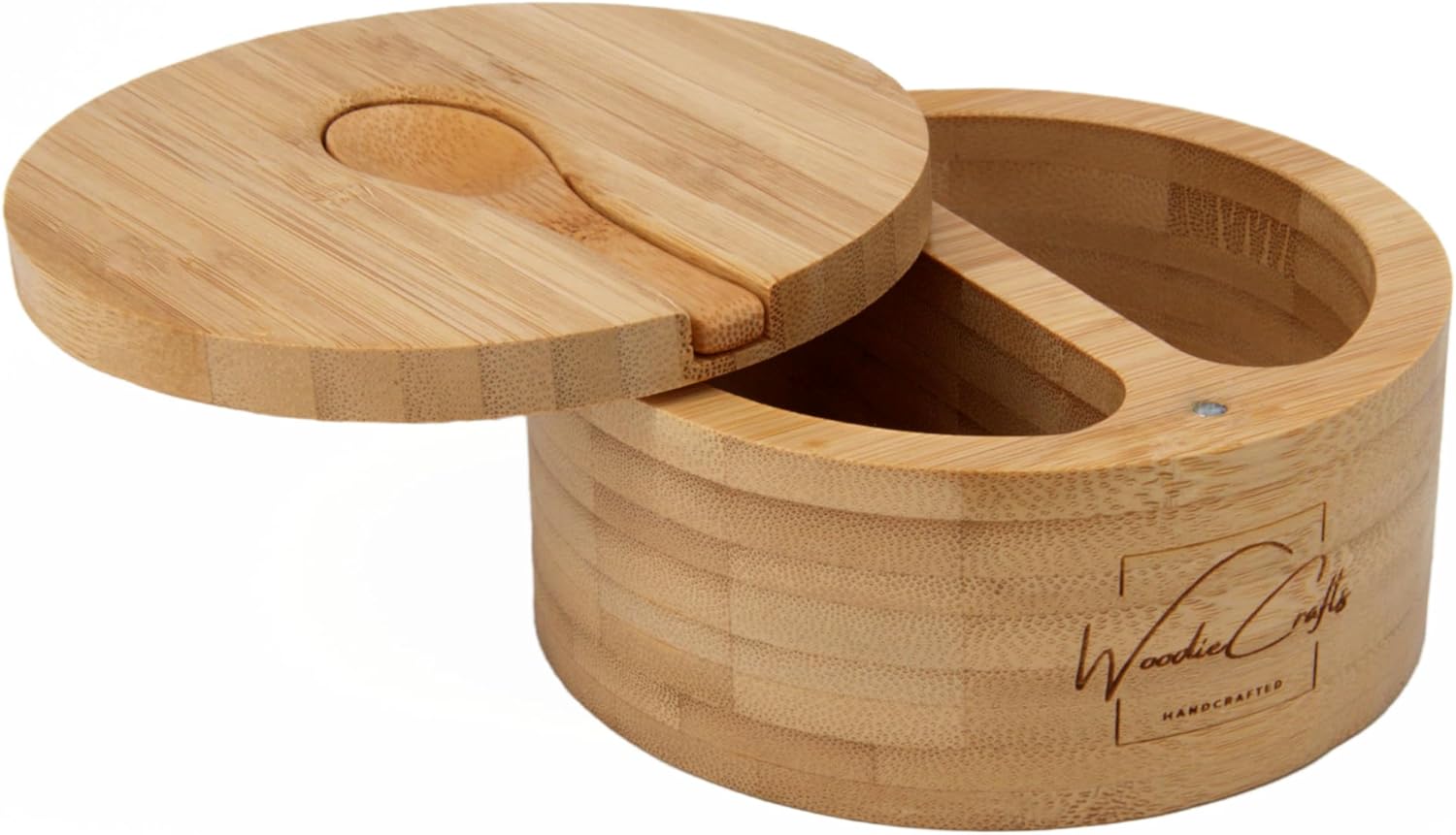 Amazon.com: WoodieCrafts Salt Cellar – Dual Compartment Salt Container ...