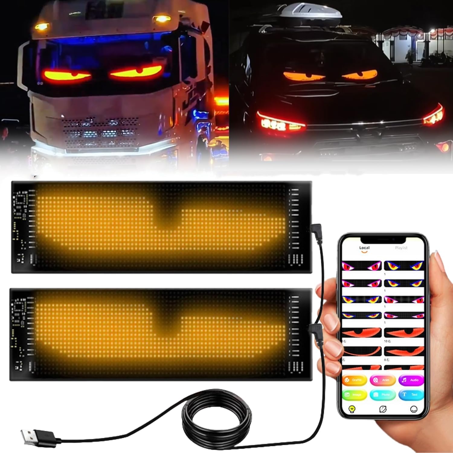 Amazon.com: Ctopkatuo 2PCS Devil Eyes Light for Cars, Programmable ...