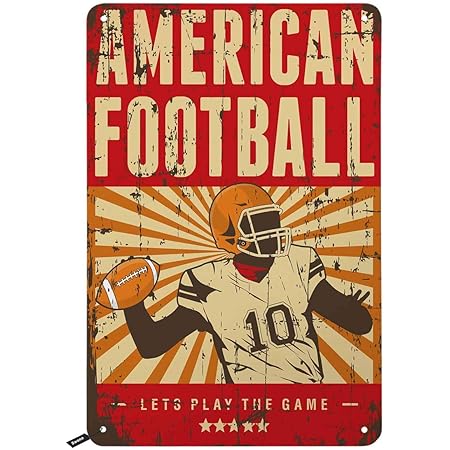 Amazon.com: Swono American Football Tin Signs,Gamer Play Football on ...