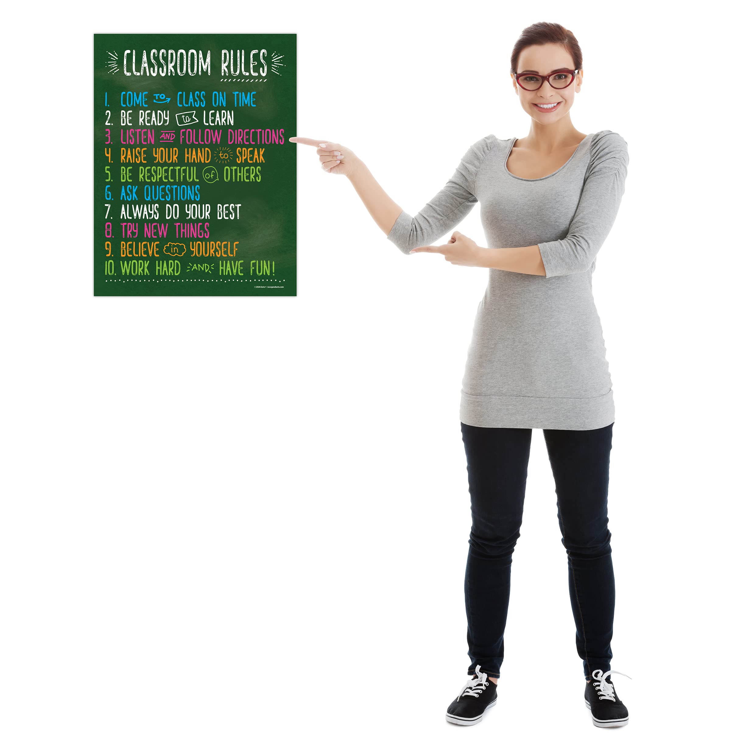 Classroom Rules Posters (2 Pack) - Laminated, 17x22 Inches - Classroom ...