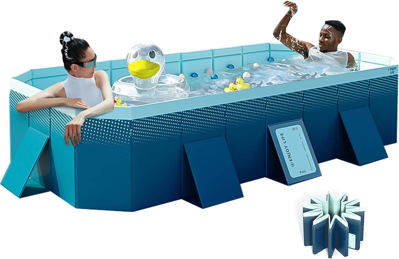 Amazon.com: Foldable Pool for Kids and Adults Non Inflatable Pool ...