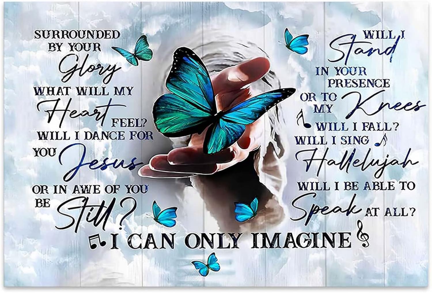 Amazon.com: Henok Christian Butterfly Religious Canvas Wall Art Without ...
