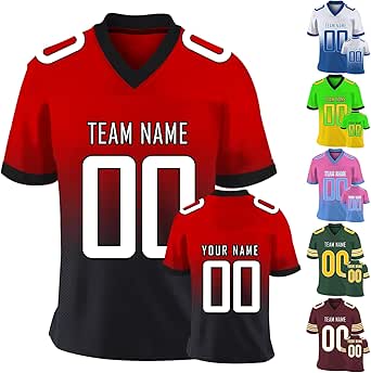 Amazon.com: Custom Football Jerseys for Men Women Personalized Printed ...