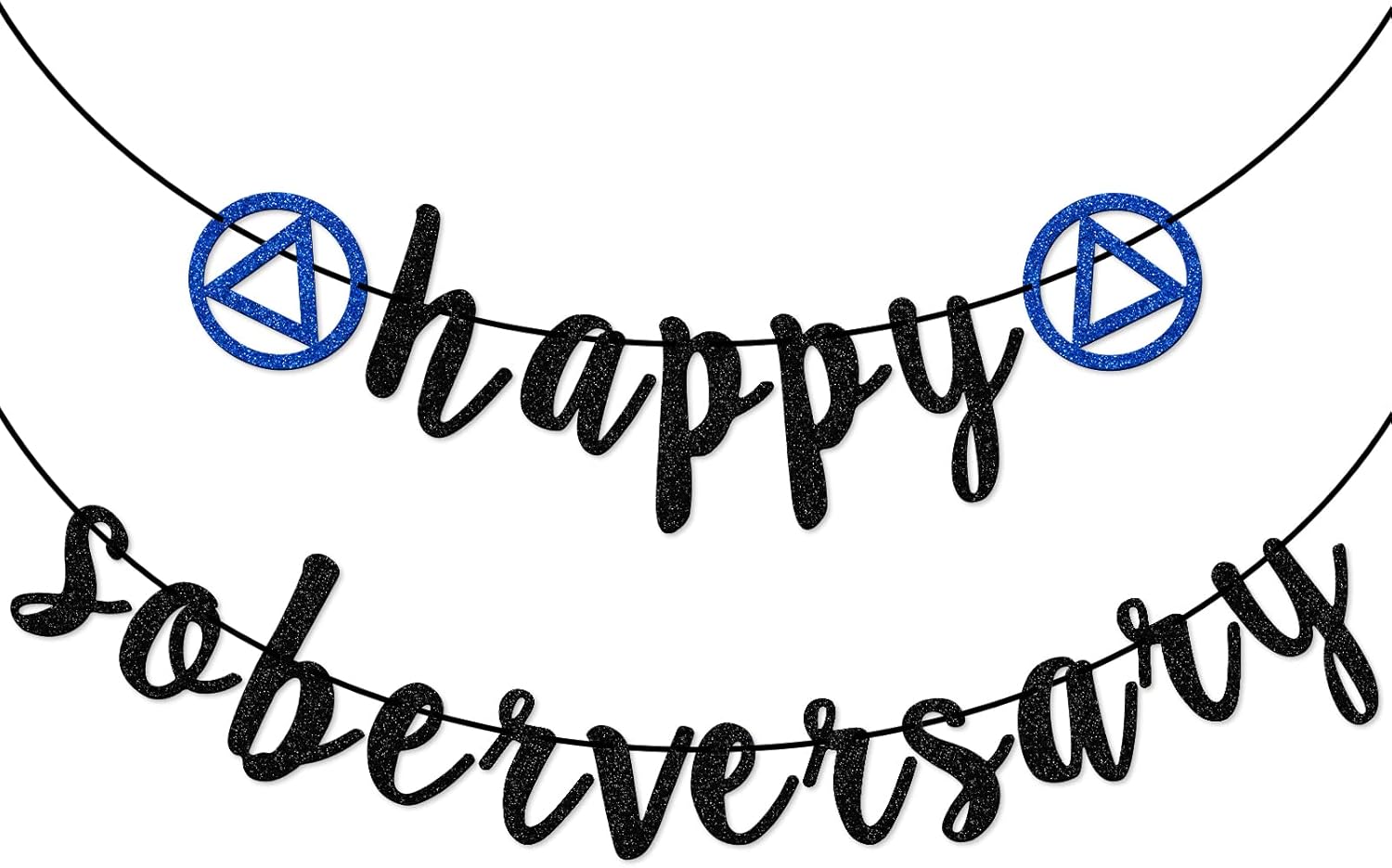 Amazon.com: Happy Soberversary Banner, Pre-strung Happy Sobriety Banner ...