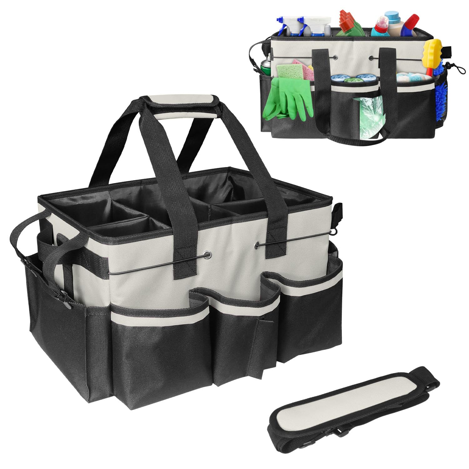 Amazon.com: Boczif Cleaning Caddy Bag Wearable, Cleaning Caddy Supplies ...