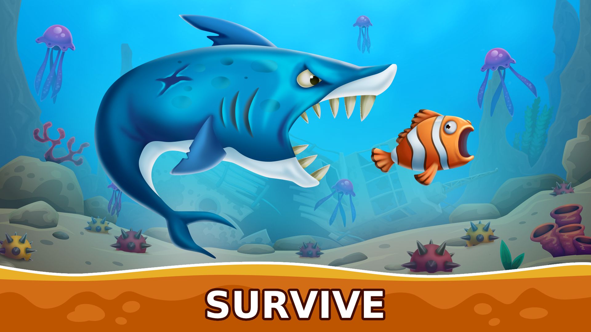 Hungry Ocean - feeding frenzy. Big fish Eat small fish and grow. - App ...