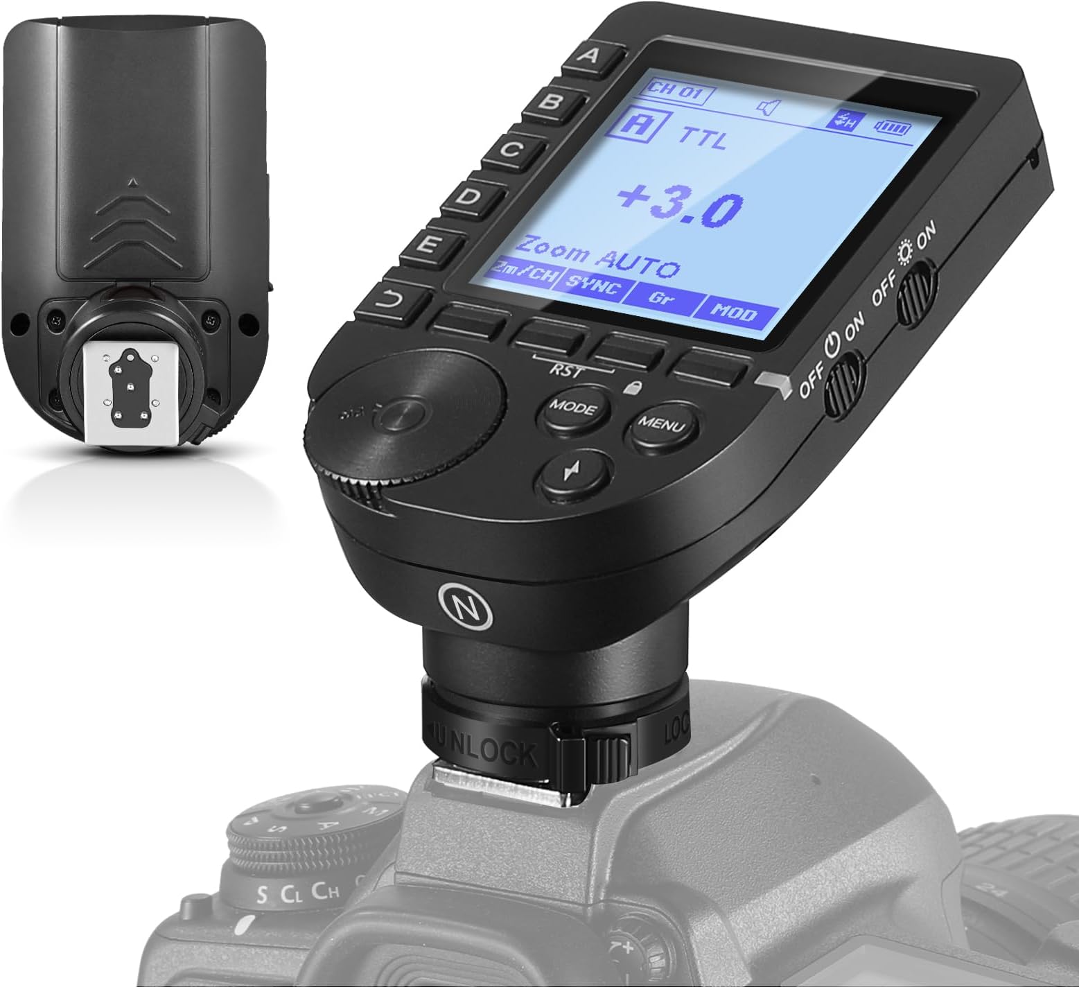 NEEWER QPRO-N TTL Wireless Flash Trigger Compatible with Nikon 1/8000s HSS Tilt Design Large LCD ...