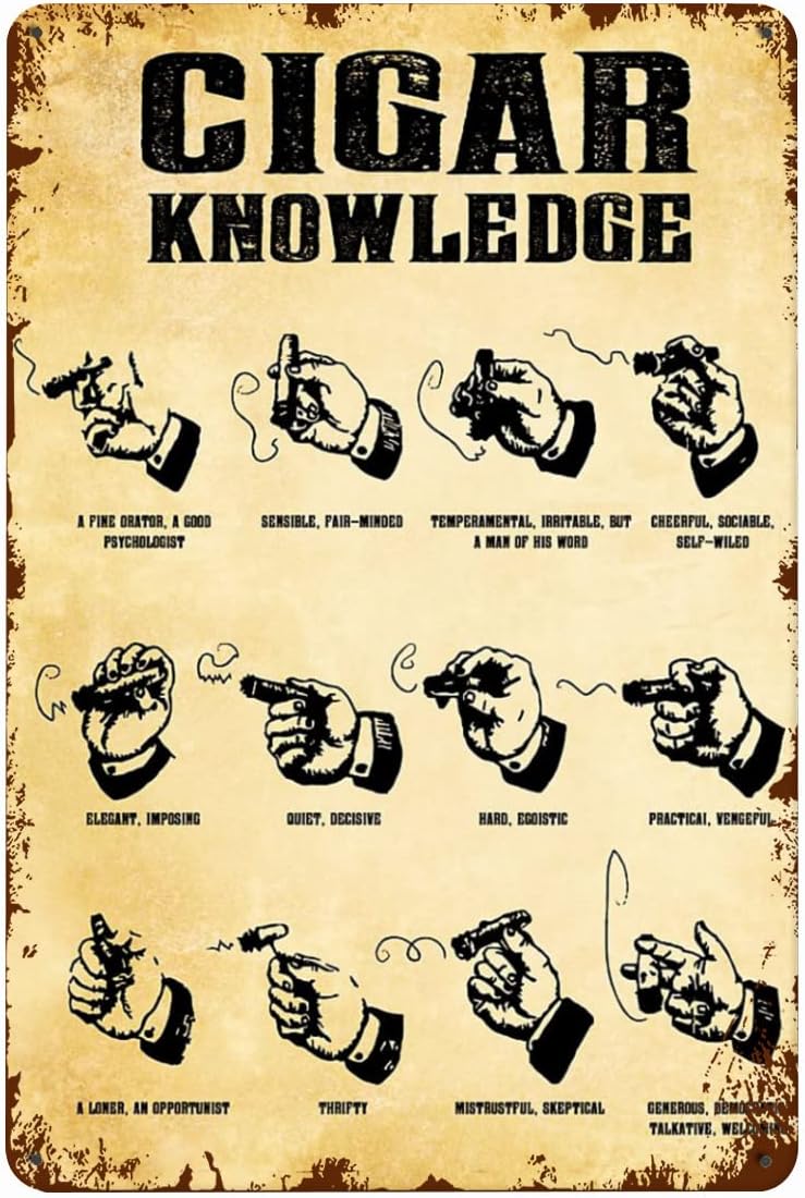 Amazon.com : Funyybl Cigar Knowledge,for Vintage Poster Metal Tin Signs ...