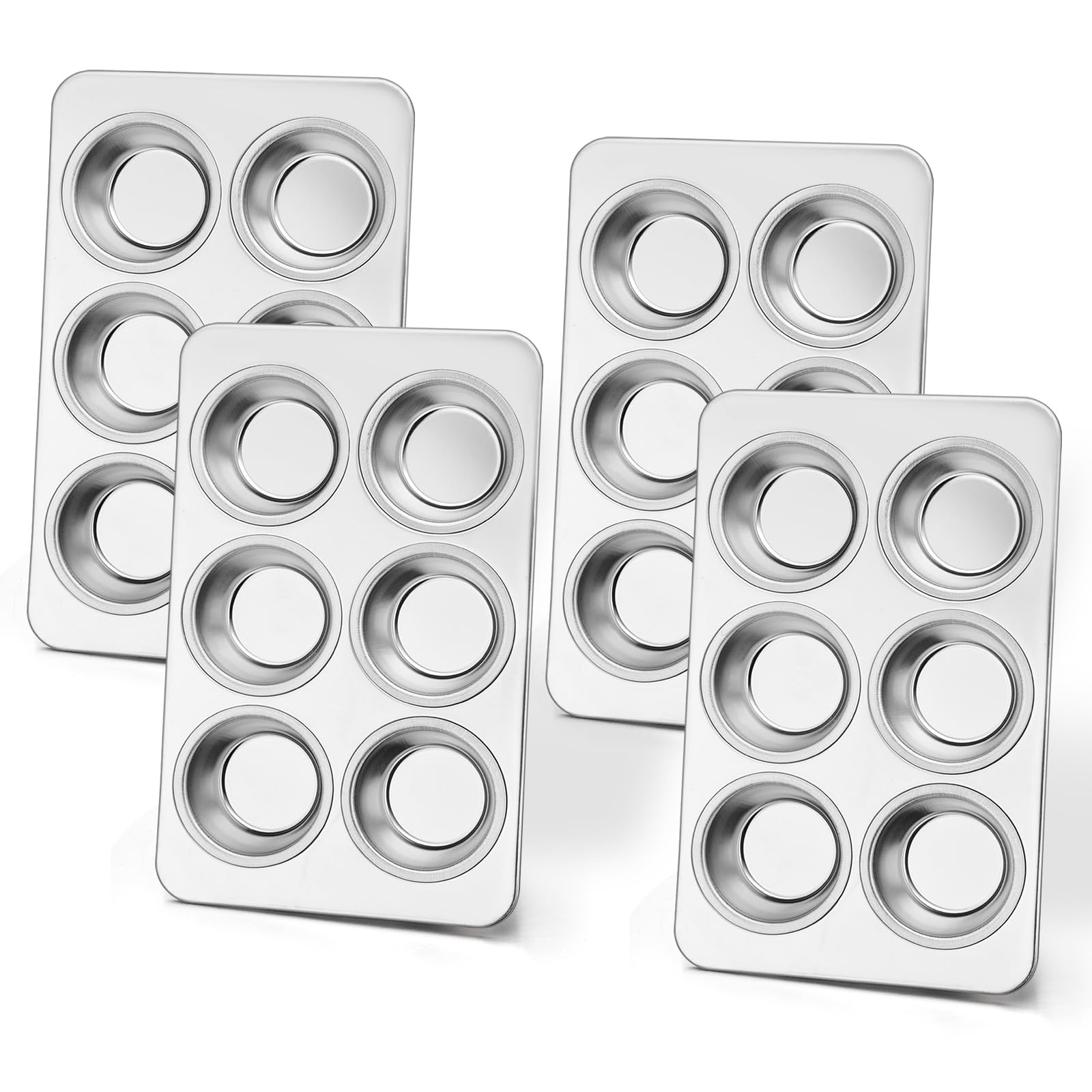 Amazon.com: E-far Muffin Pan Set of 4, Stainless Steel Muffin Pan Tin ...