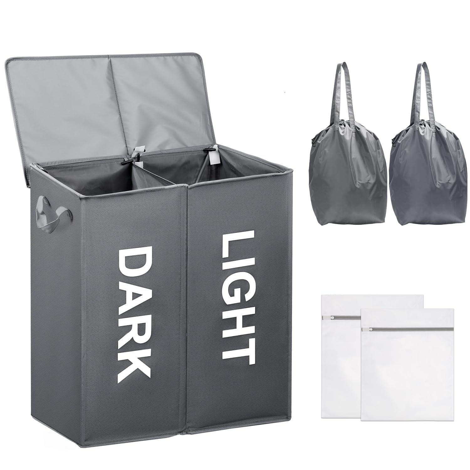 AUTOWT Cesto de Ropa Plegable emergente, Plegable con Dos Bolsas de ...