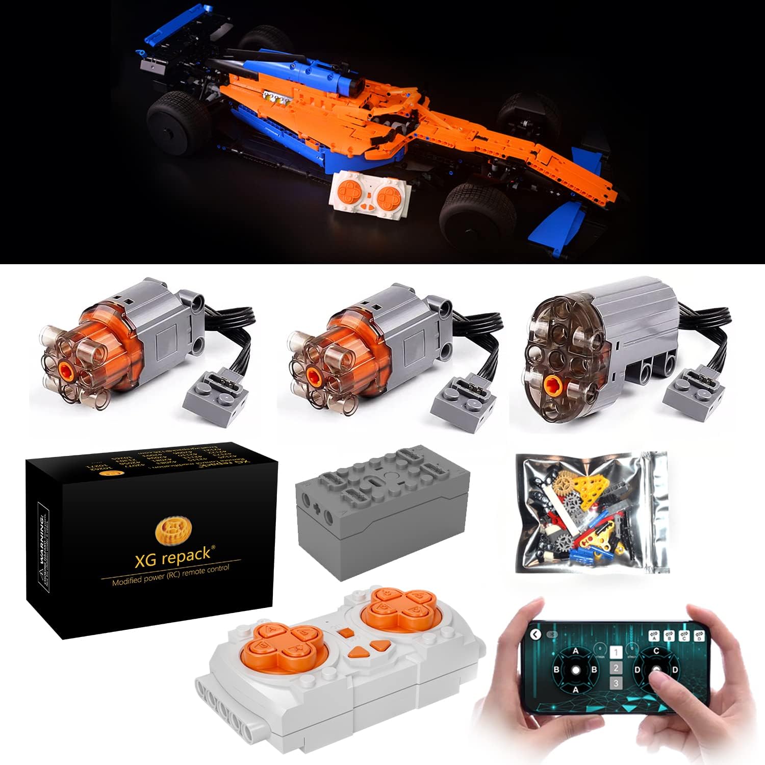 XGREPACK 42141 Engine Remote Control Kit for Lego Technic 42141 McLaren ...