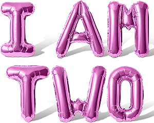Amazon.com: Letter Balloons - I AM TWO 16" Inch Alphabet Letters Foil ...