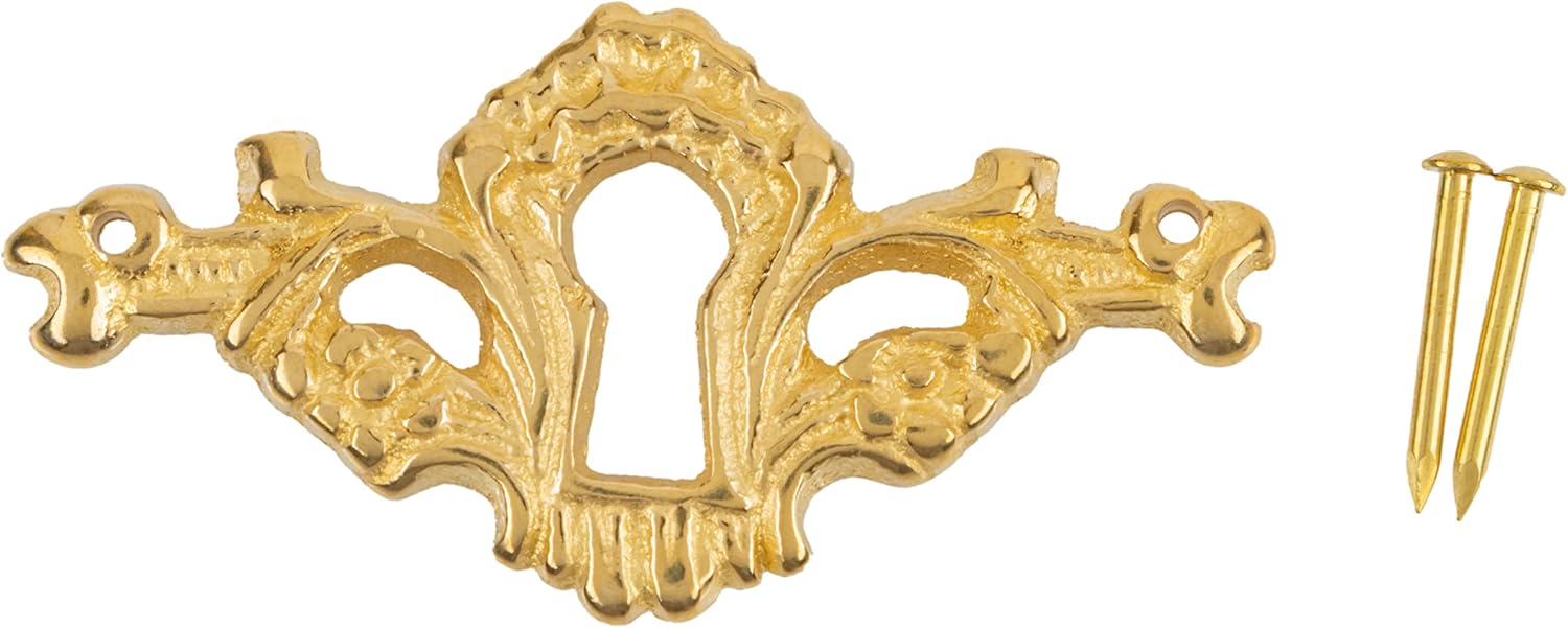 Decorative Cast Brass Keyhole Cover | 2 1/4" W x 1 1/8" H | Keyhole ...