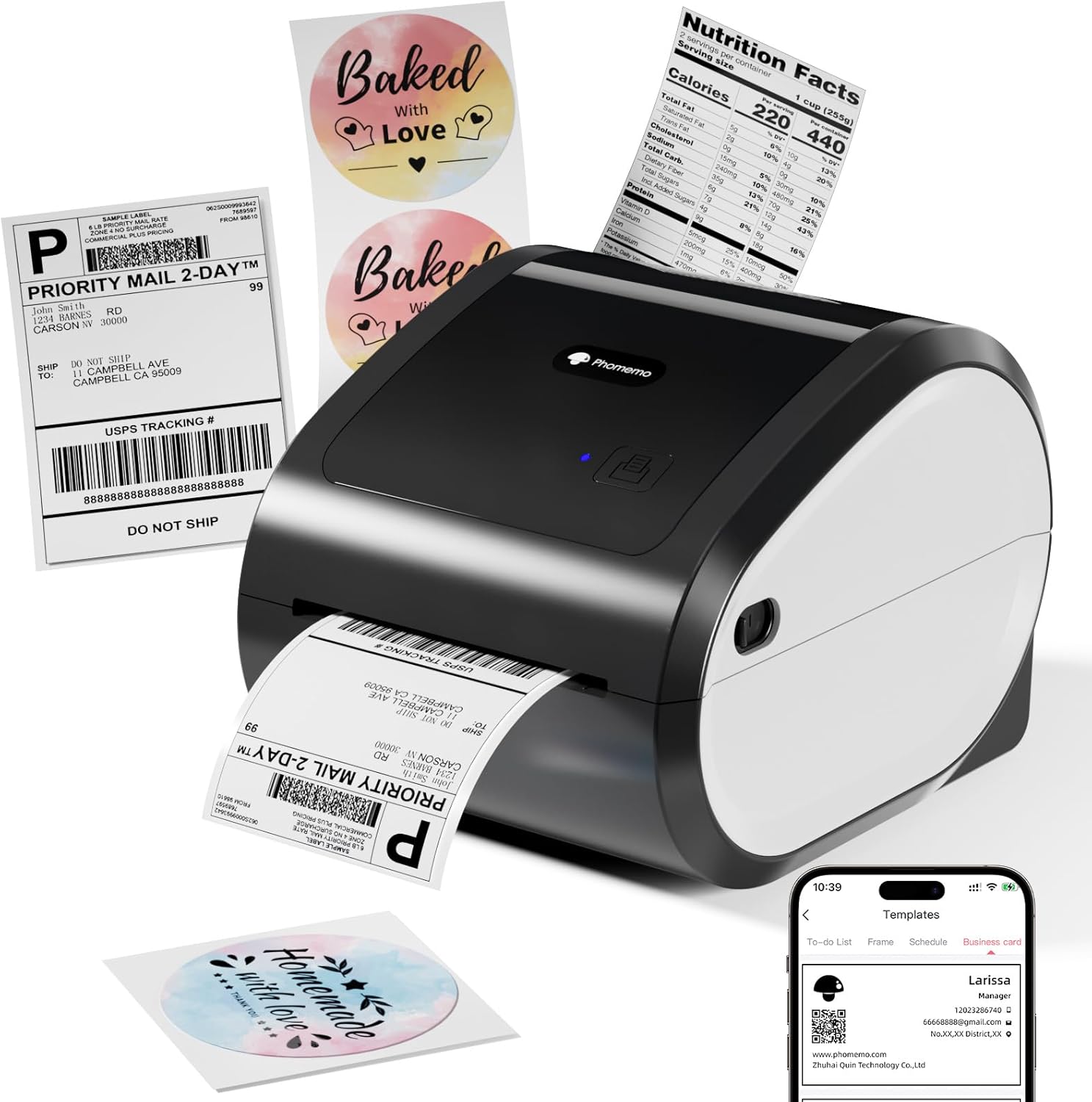 Phomemo Bluetooth Thermal Printer- D520-BT Shipping Label Printer 4x6 ...