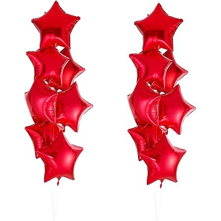 Amazon.com: 18" Red Star-Shaped Foil Balloon Mylar Helium Balloons for ...