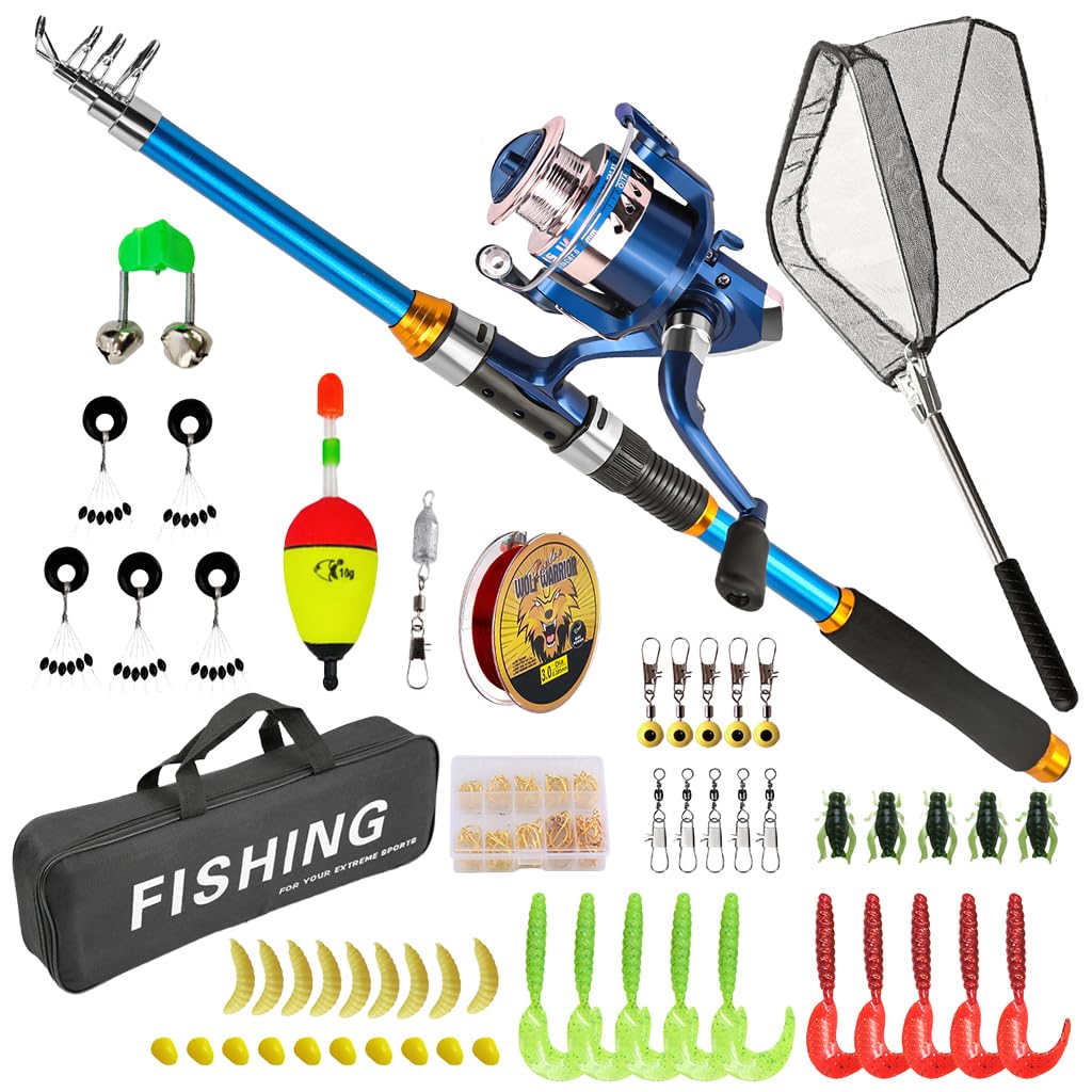 Proberos® Fishing Rod Reel Set 6.8Ft Strong Glass Fiber Fishing Rod ...