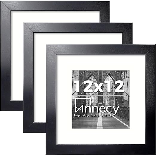 Amazon.com - Annecy 12x12 Picture Frame Set of 3, Display Pictures 8x8 ...