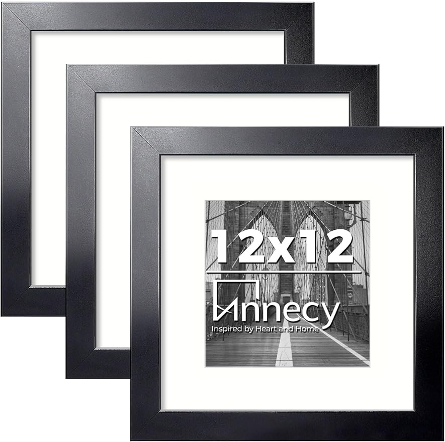 Amazon.com - Annecy 12x12 Picture Frame Set of 3, Display Pictures 8x8 ...