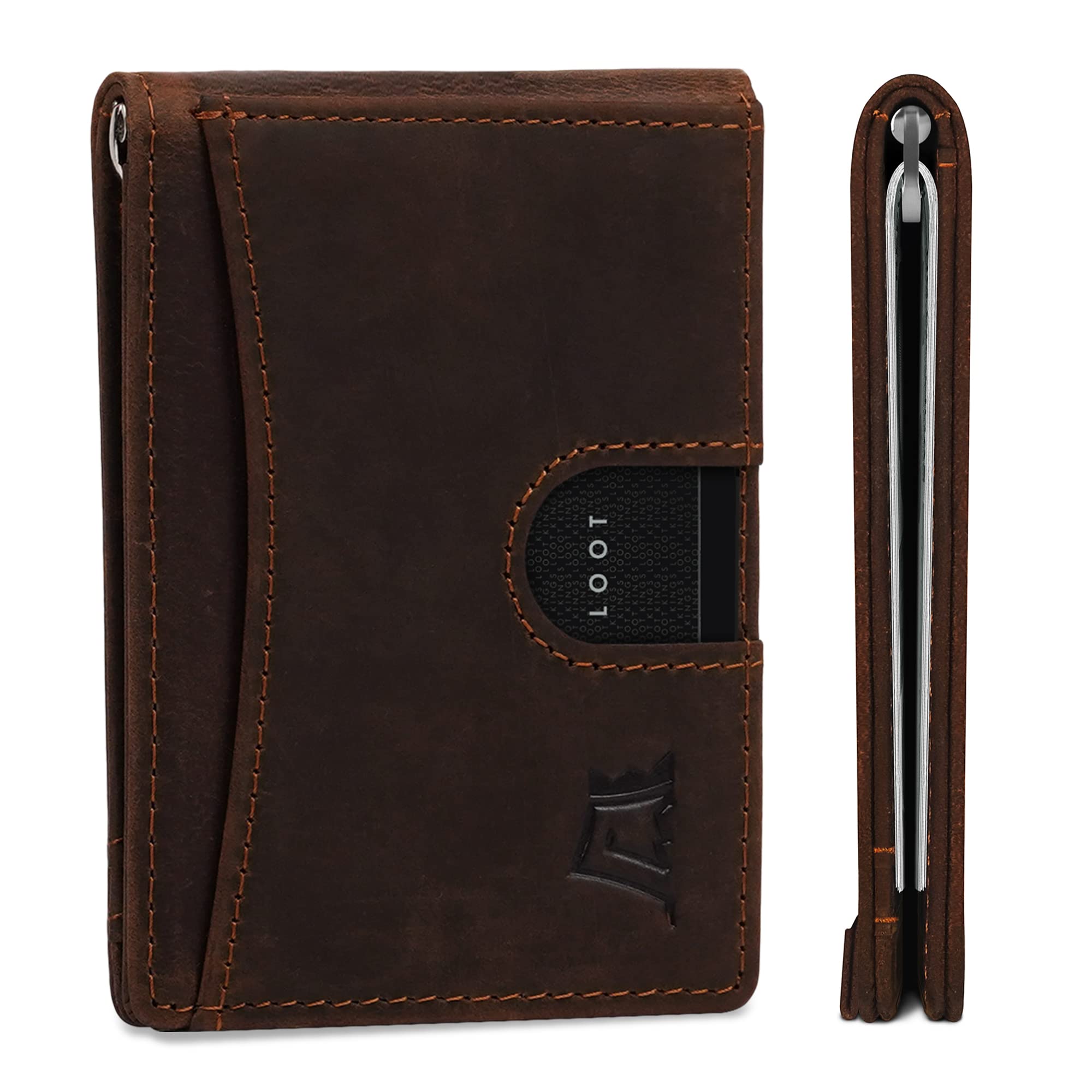 Buy Wallet for Men - Traditional Minimalist Slim Leather Bifold - Holds ...