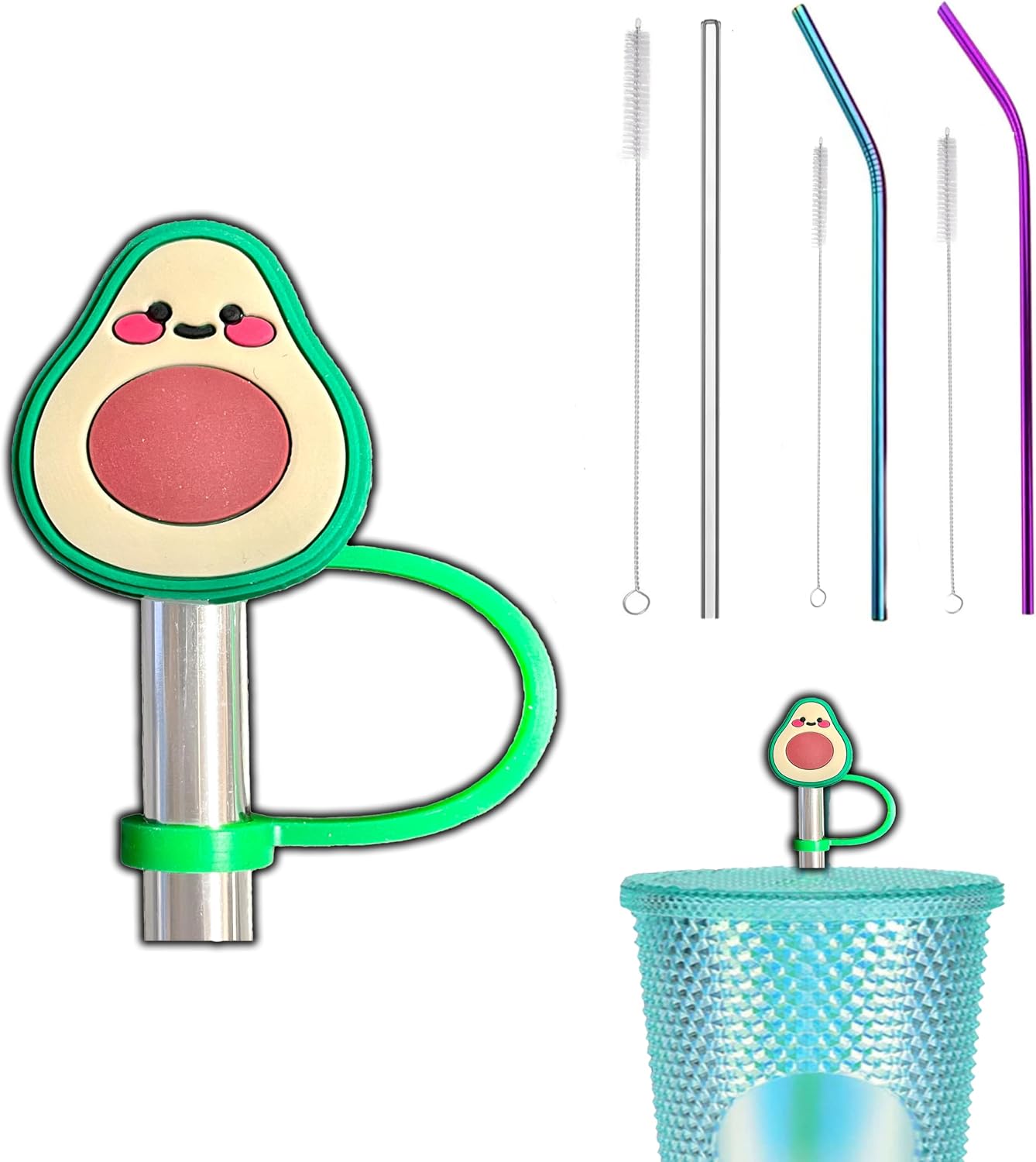 Amazon.com: 1Pcs Drinking Pen Straw Toppers With Free Reusable Straw ...