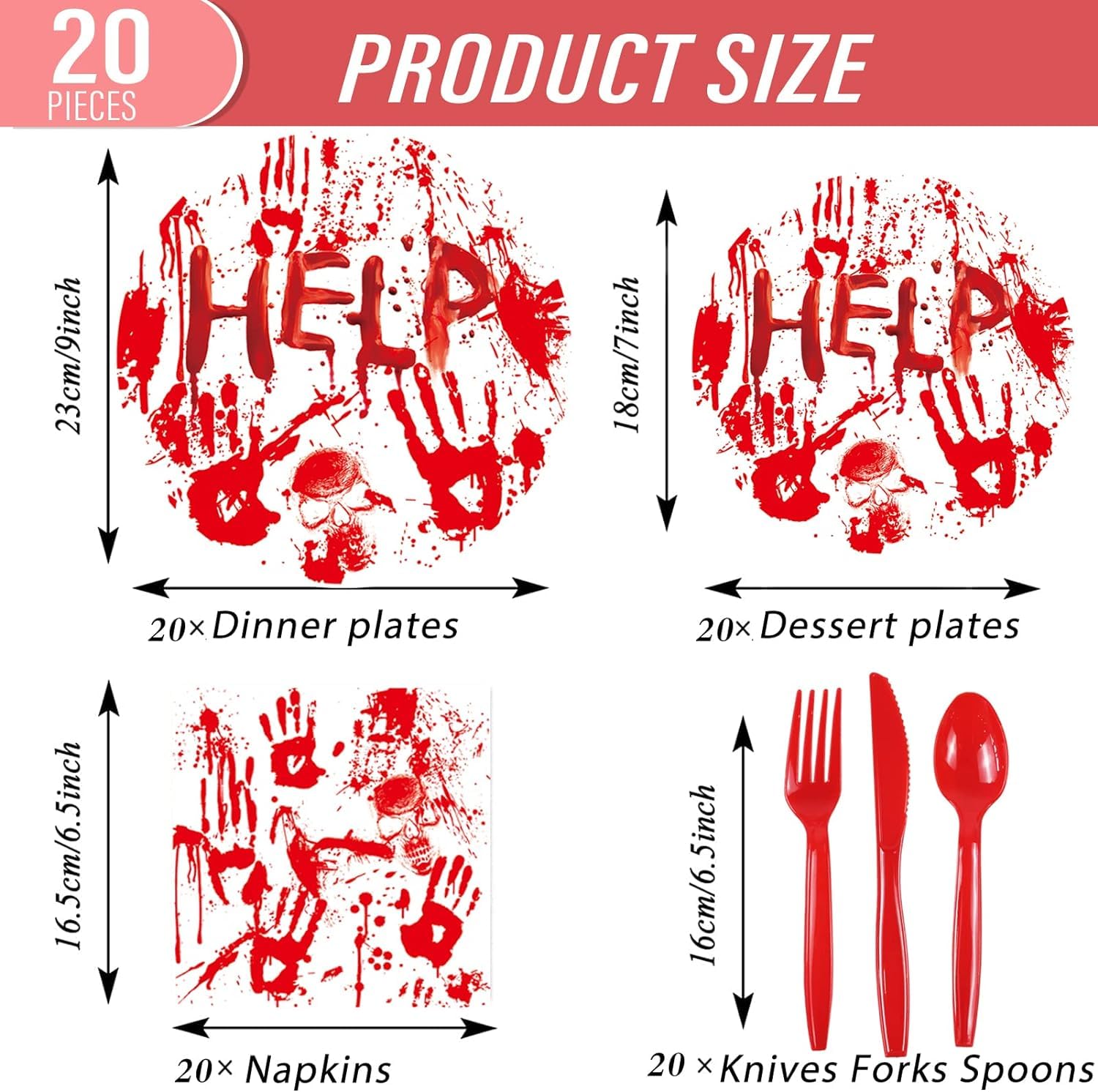 Halloween Bloody Party Supplies, Halloween Scary Disposable Tableware ...