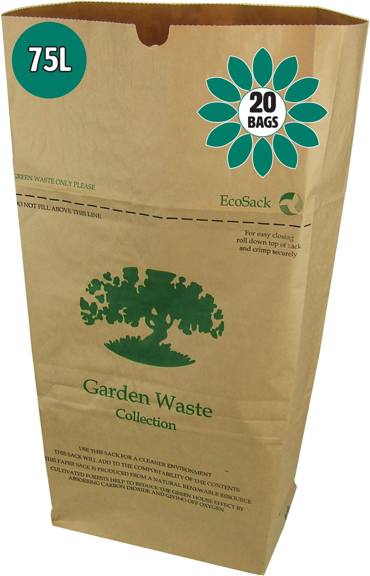 80 Bags Compostable Garden Waste Sacks - Compost Bag Liners - EN 13432 ...