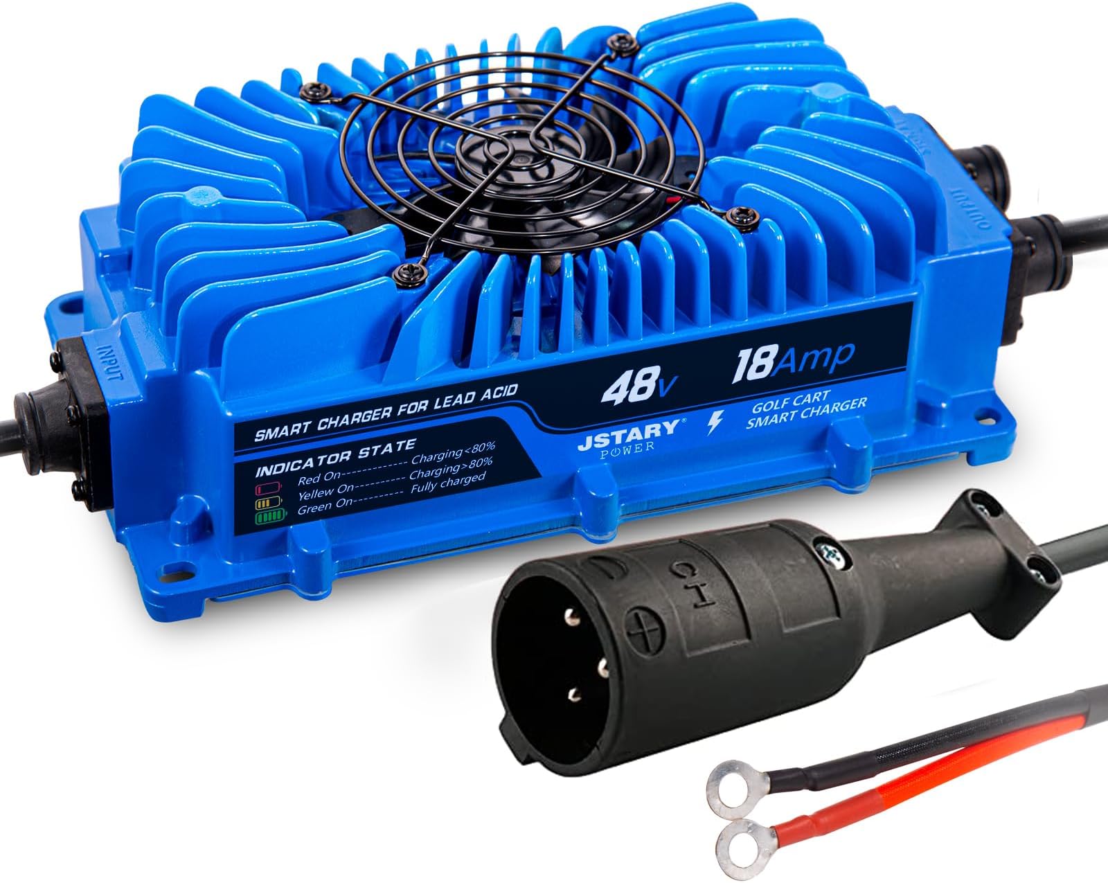 Amazon.com: JstaryPower Waterproof Golf Cart Battery Charger for Club ...