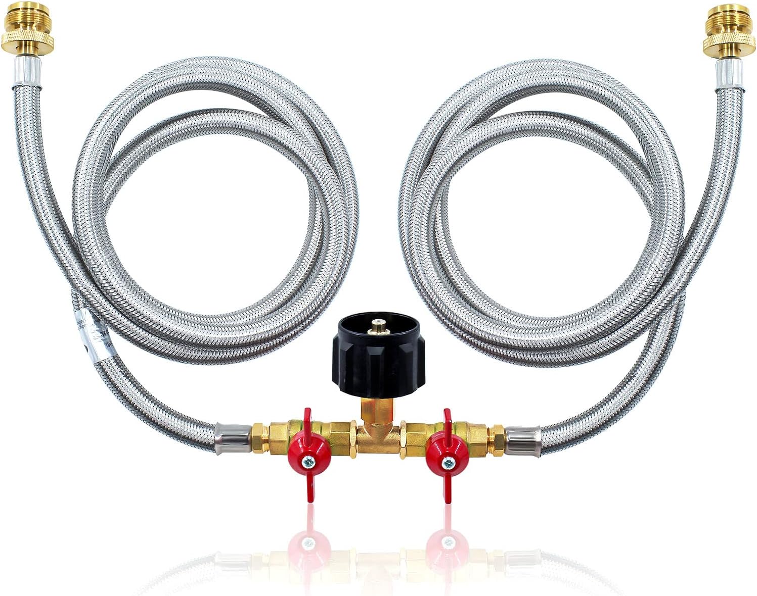 MENSI Upgrade 5 Feet 2 Way Y Splitter CGA Propane Tank Converter ...
