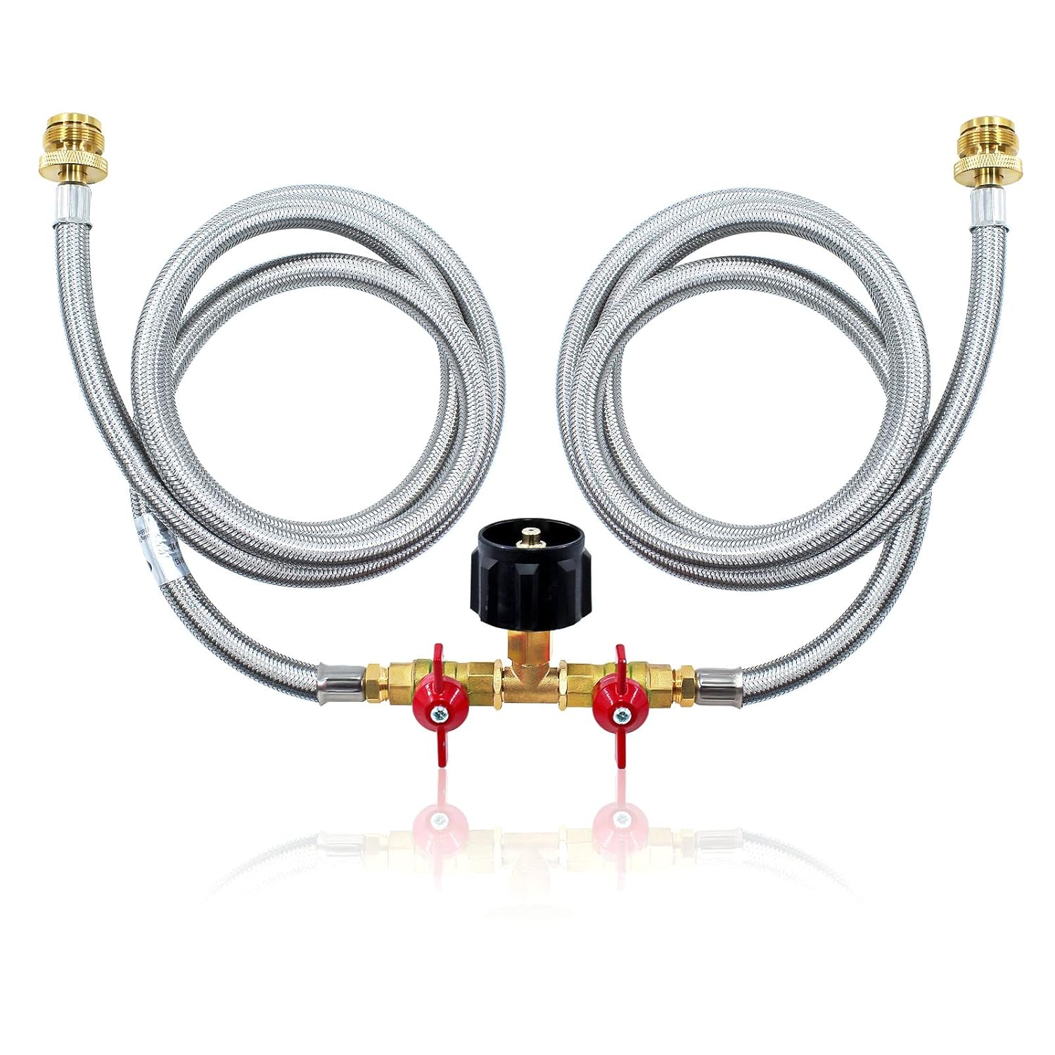 MENSI Upgrade 5 Feet 2 Way Y Splitter CGA Propane Tank Converter ...