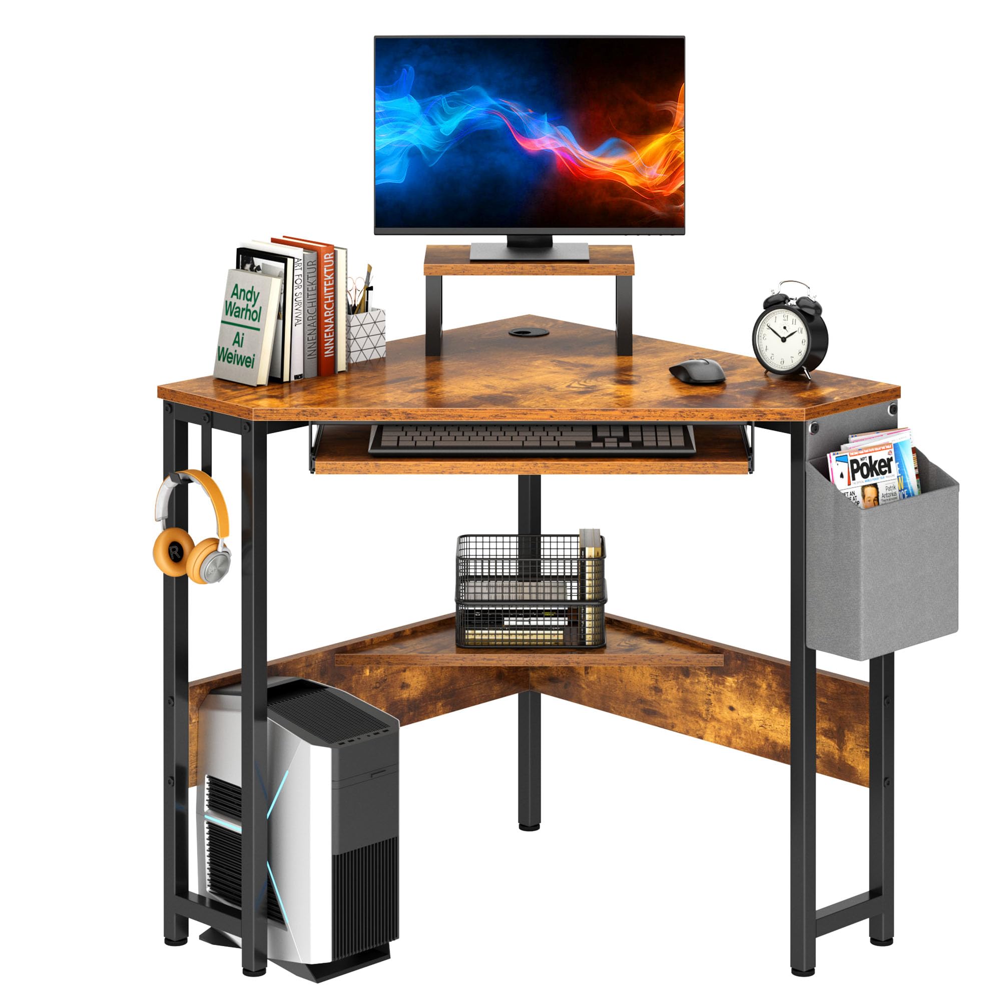 Snapklik.com : Soges Corner Desk For Small Space, Triangle Computer Desk