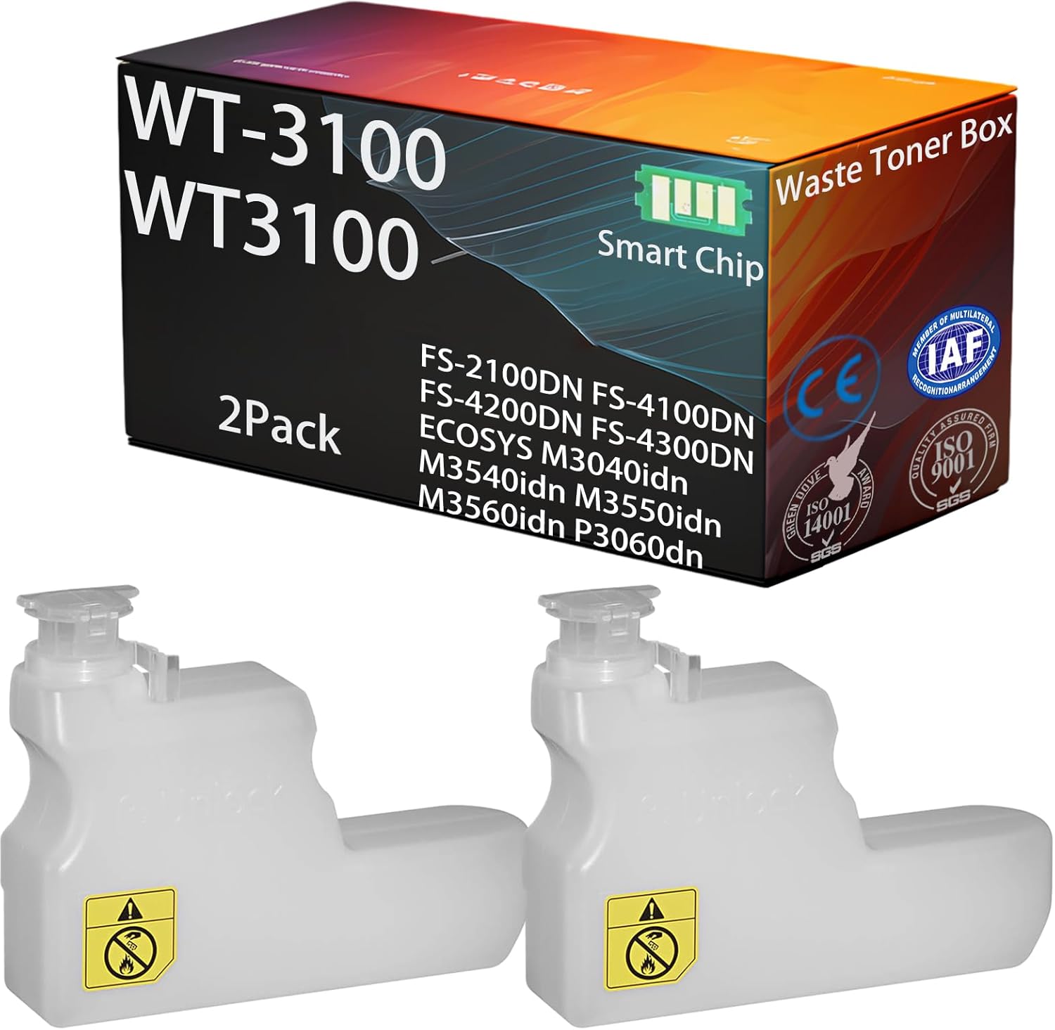 Amazon.com: Vizoid WT-3100 WT3100 Waste Toner Bottle High-Yield ...