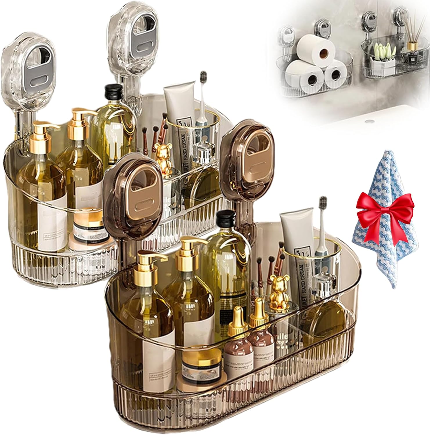 Amazon.com: 2025 NEW No-Drill Bathroom Suction Storage Box – Large ...