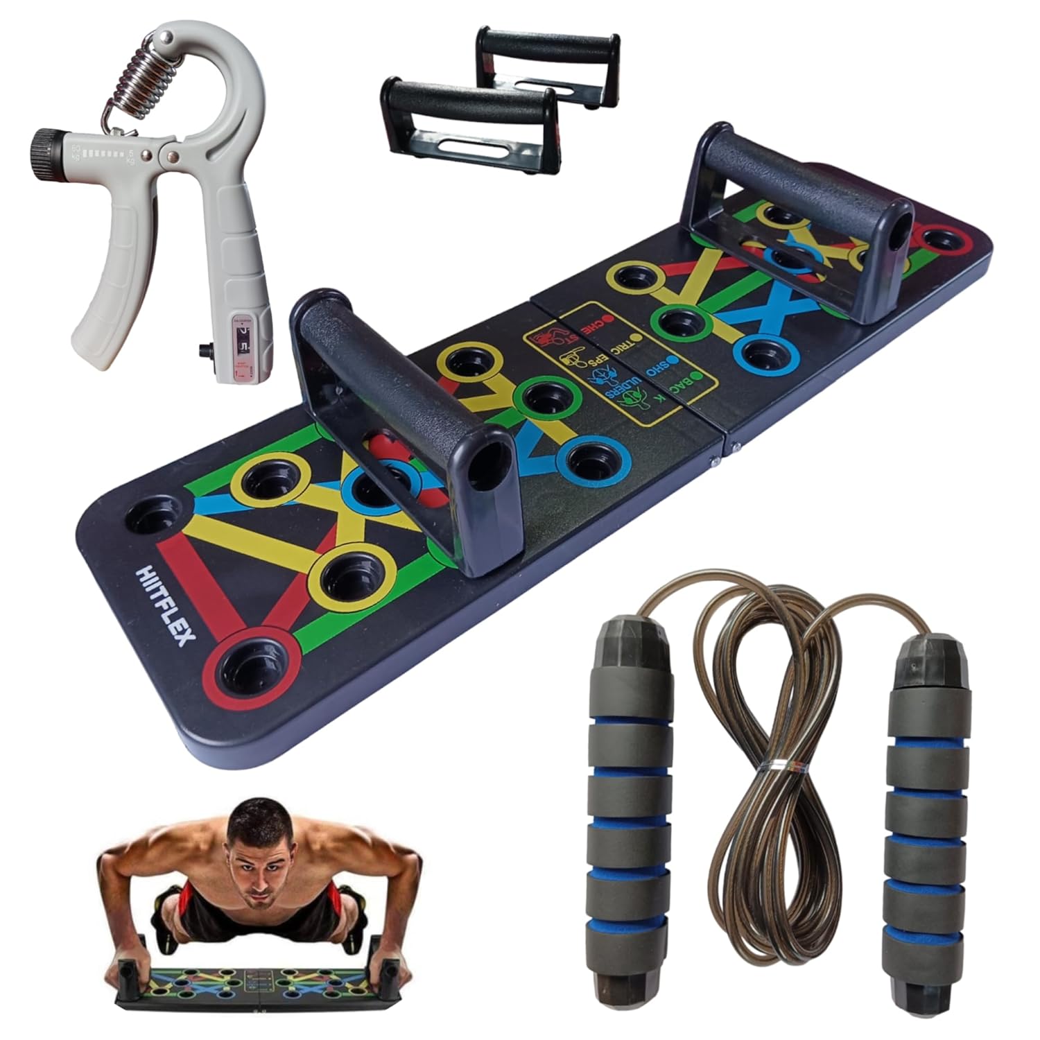 Buy HIITFLEX Pushup board foldable, pushup stand, pushup bar chest ...