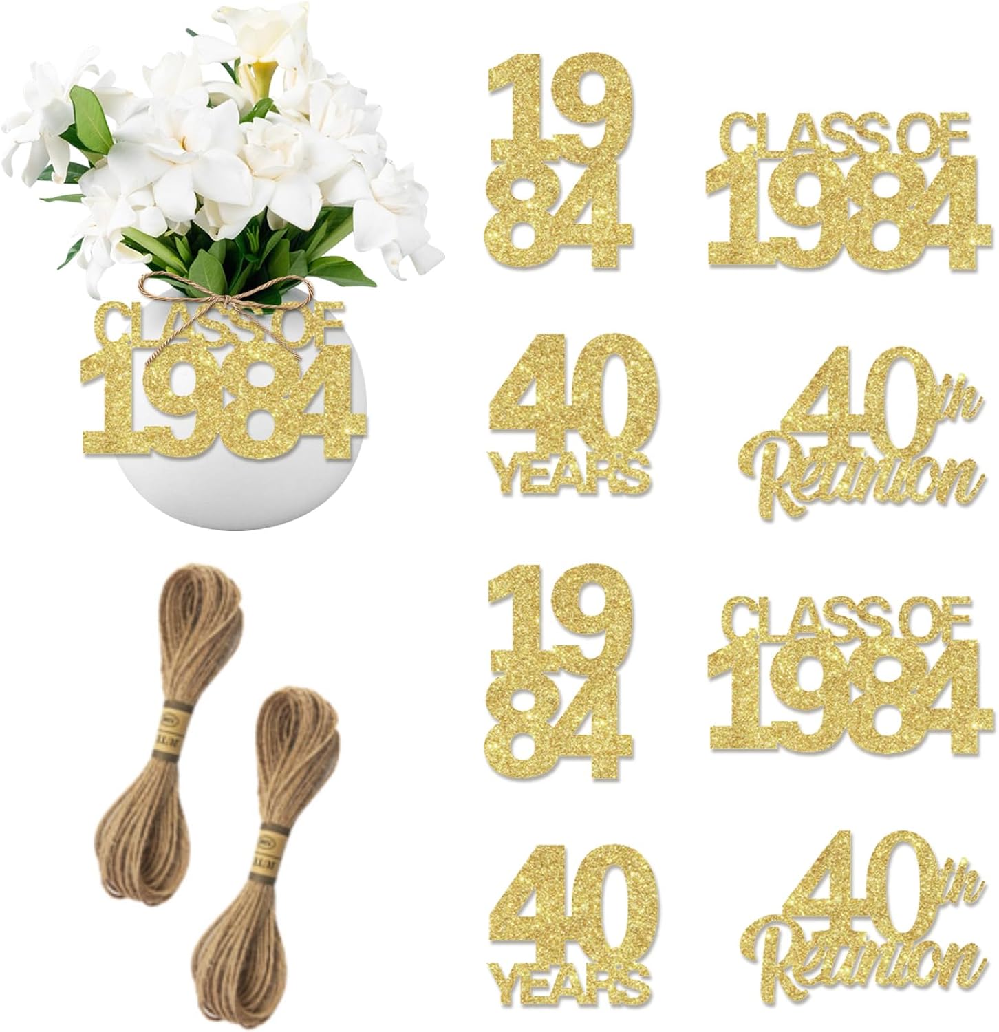 Amazon.com: Balterever 24PCS Gold 40th Class Reunion Tags - 1984 High ...