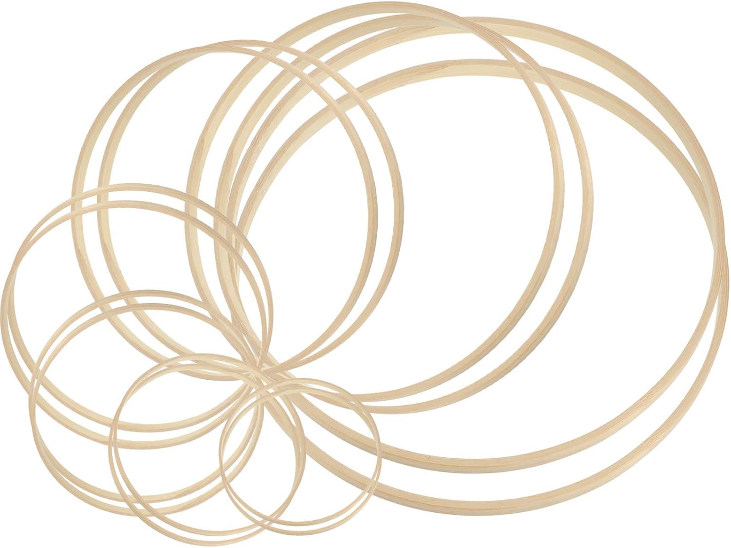 Amazon.com: Jetec 14 Pieces 7 Sizes Wooden Bamboo Floral Hoop Set ...