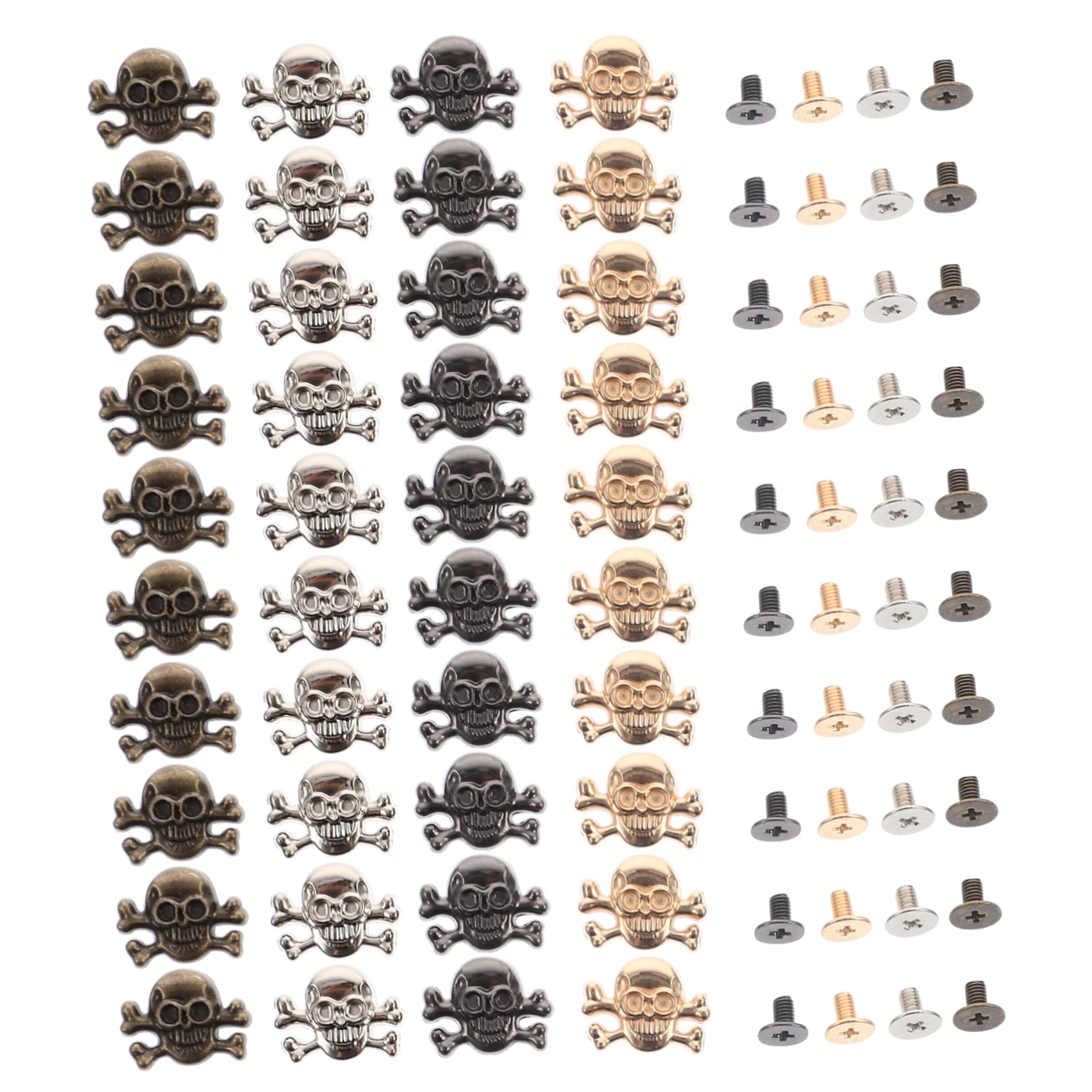 Amazon.com: ADOCARN 40 Sets Skull Rivets Skull Studs Punk Decorative ...