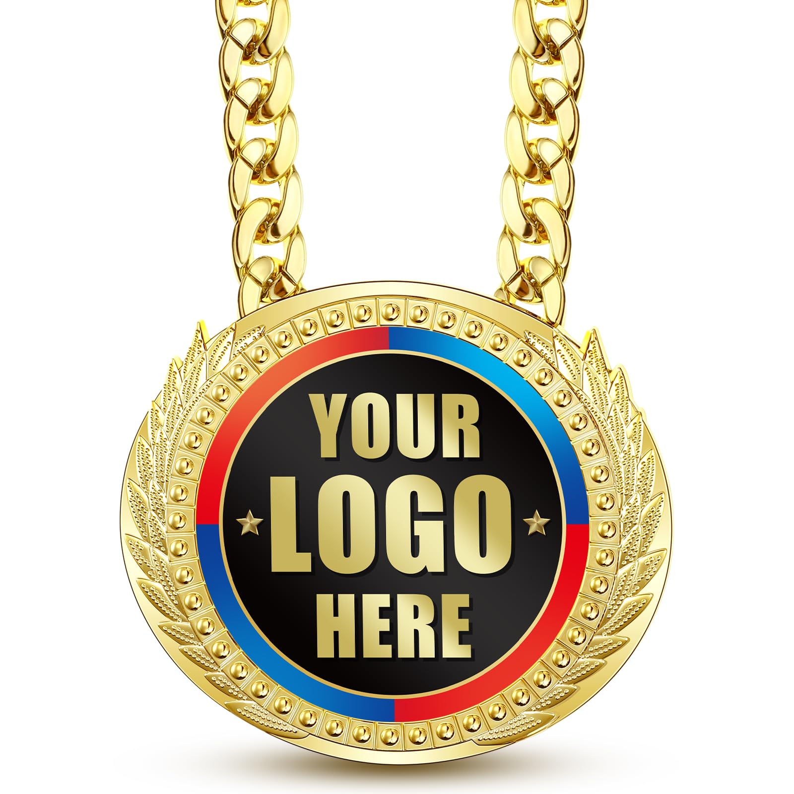 Amazon.com : Nuanchu Custom Turnover Chain Medal, 6" Large Personalize ...