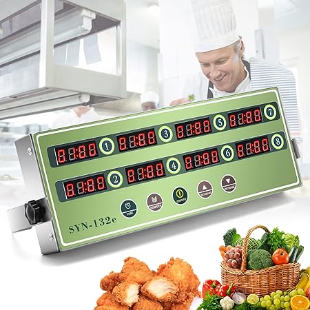 Amazon.com: EVEDMOT Commercial 8 Channels Digital Kitchen Timer ...