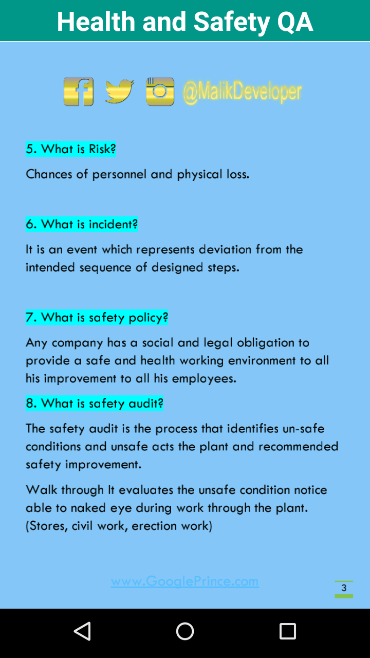 Safety IOSH-NEBOSH-OSHA Questions and Answers - App on the Amazon Appstore