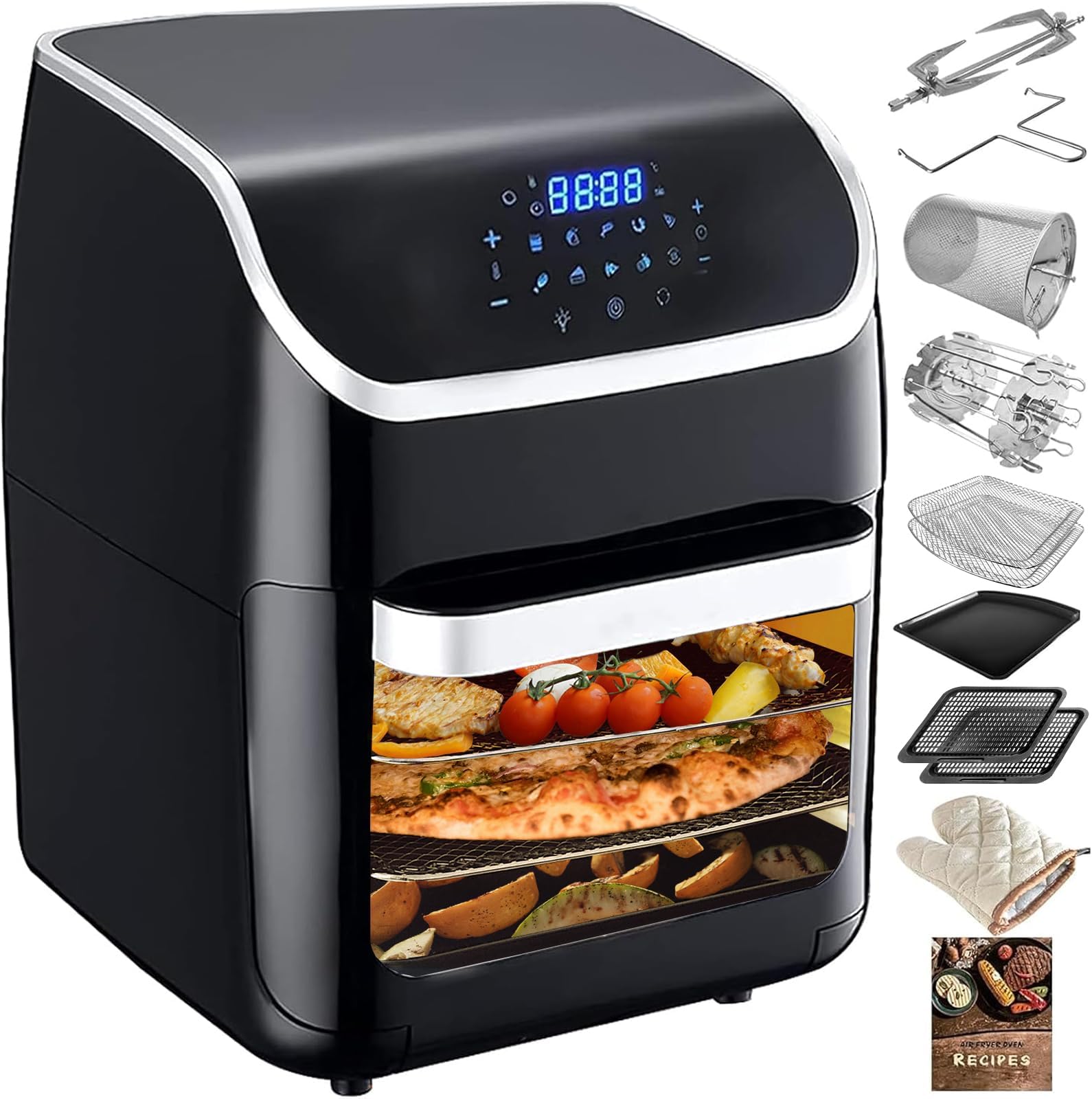 GOURMETmaxx Heißluftfritteuse 12 L Airfryer | Fritteuse mit 9 ...