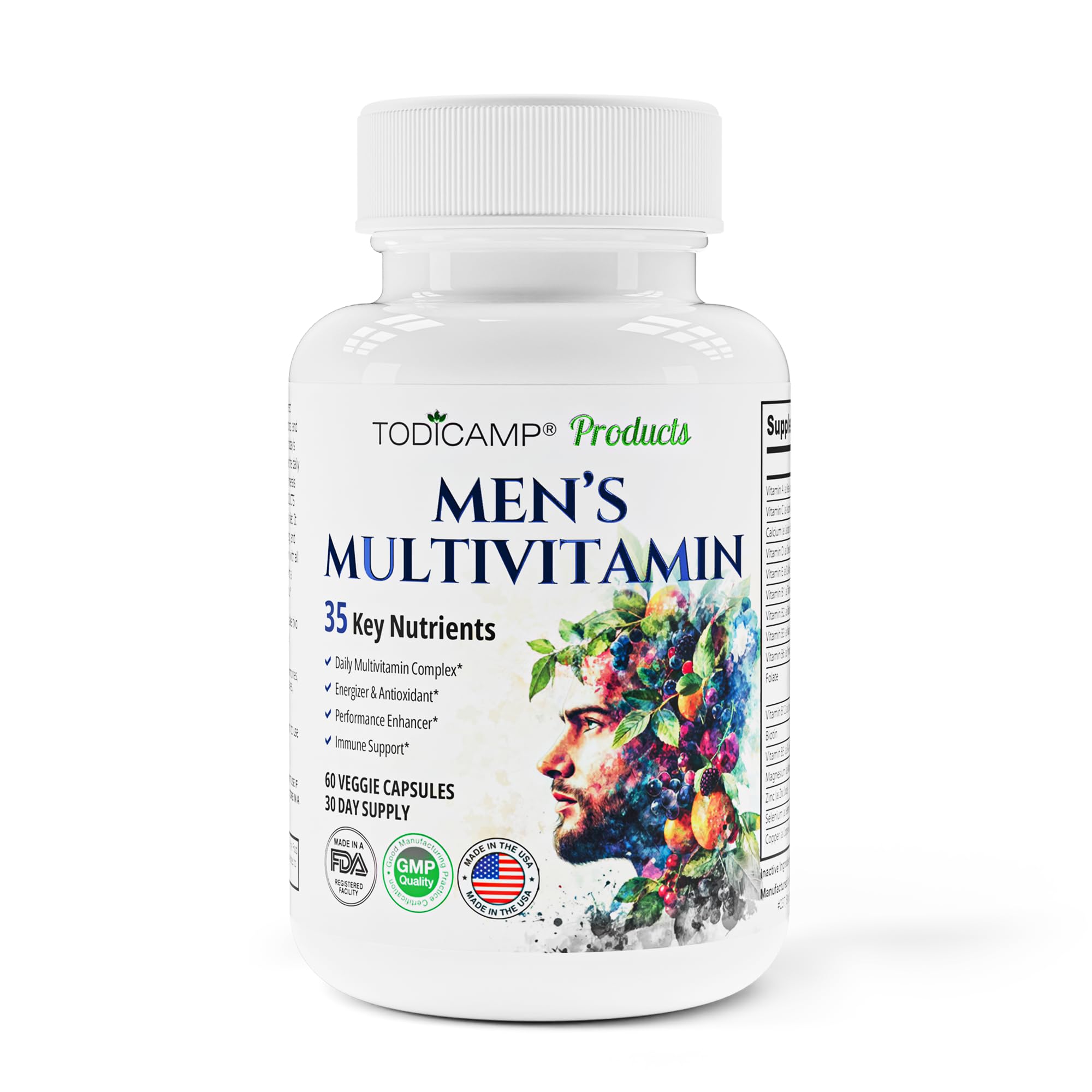 Amazon.com: TODICAMP Men's Multivitamin & Mineral Complex with Plant ...