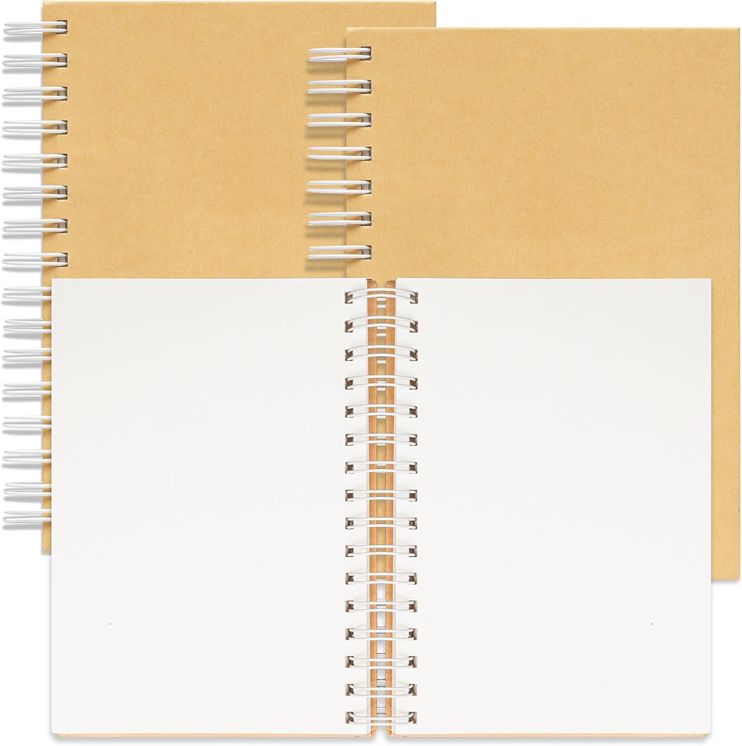 Amazon.com : Premium Kraft Spiral Notebooks 2Pack - A5 Size, 400 Pages ...