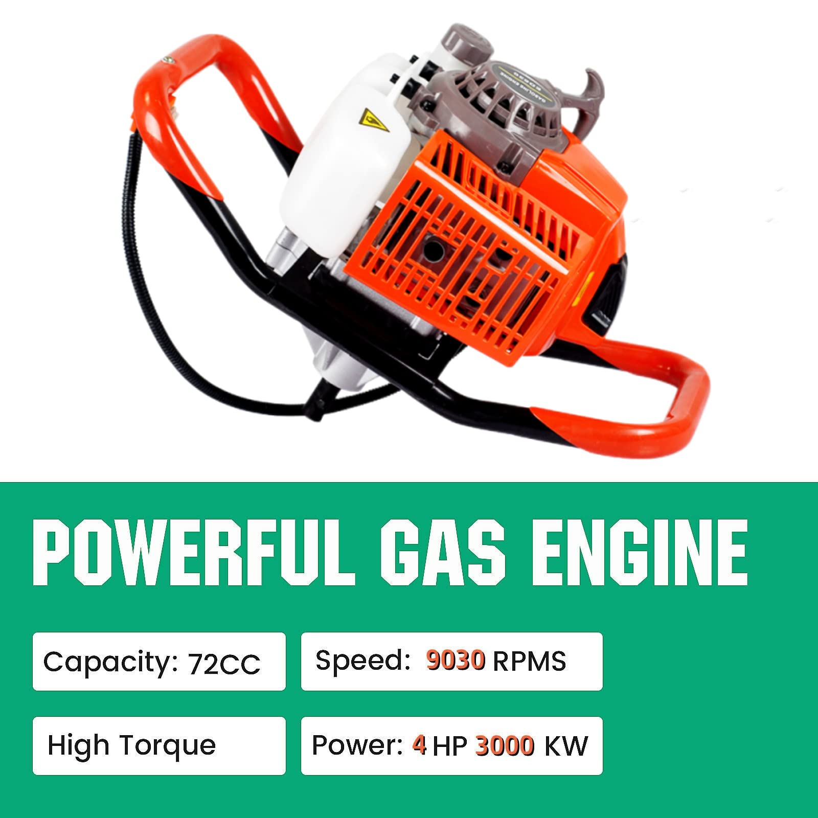 Snapklik.com : DC House 63CC Gas Powered Auger Post Hole Digger